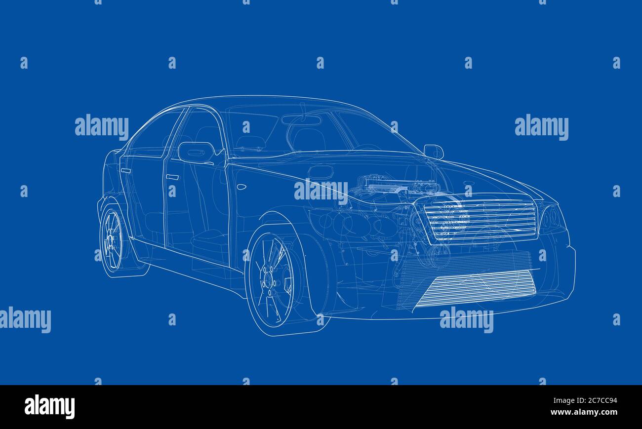 Concept car. 3d illustration Stock Photo - Alamy