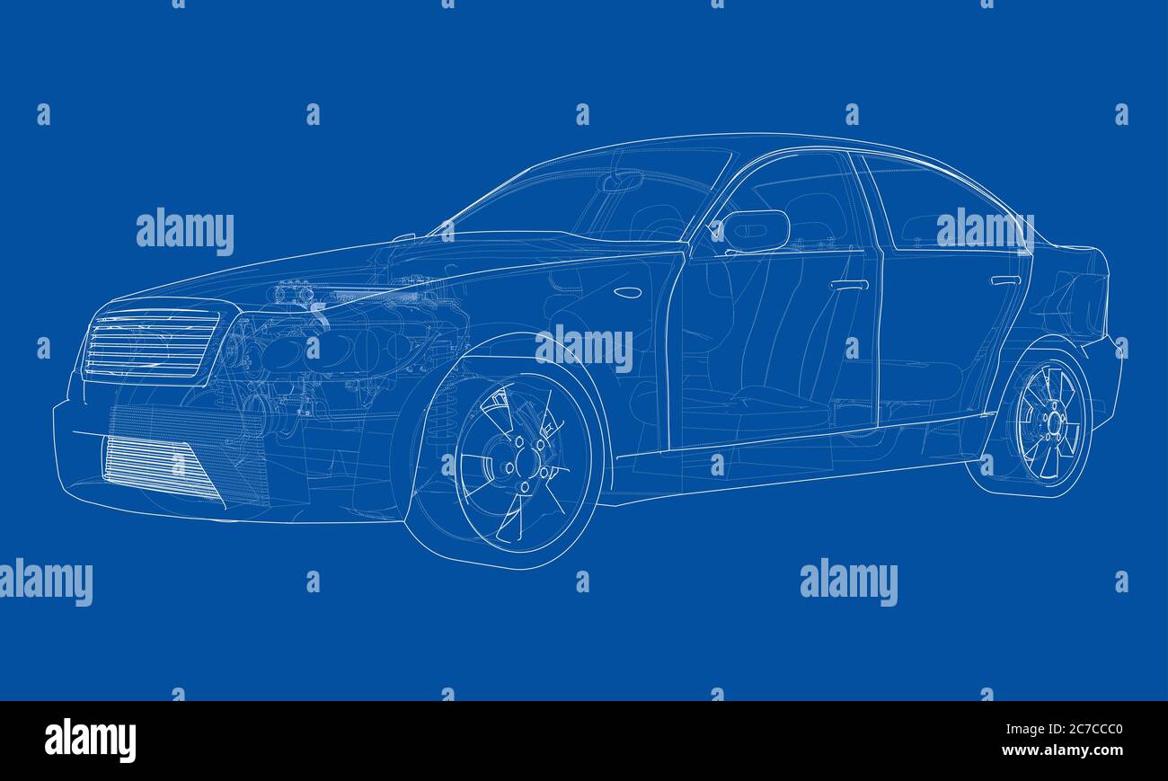 Concept car. 3d illustration Stock Photo - Alamy