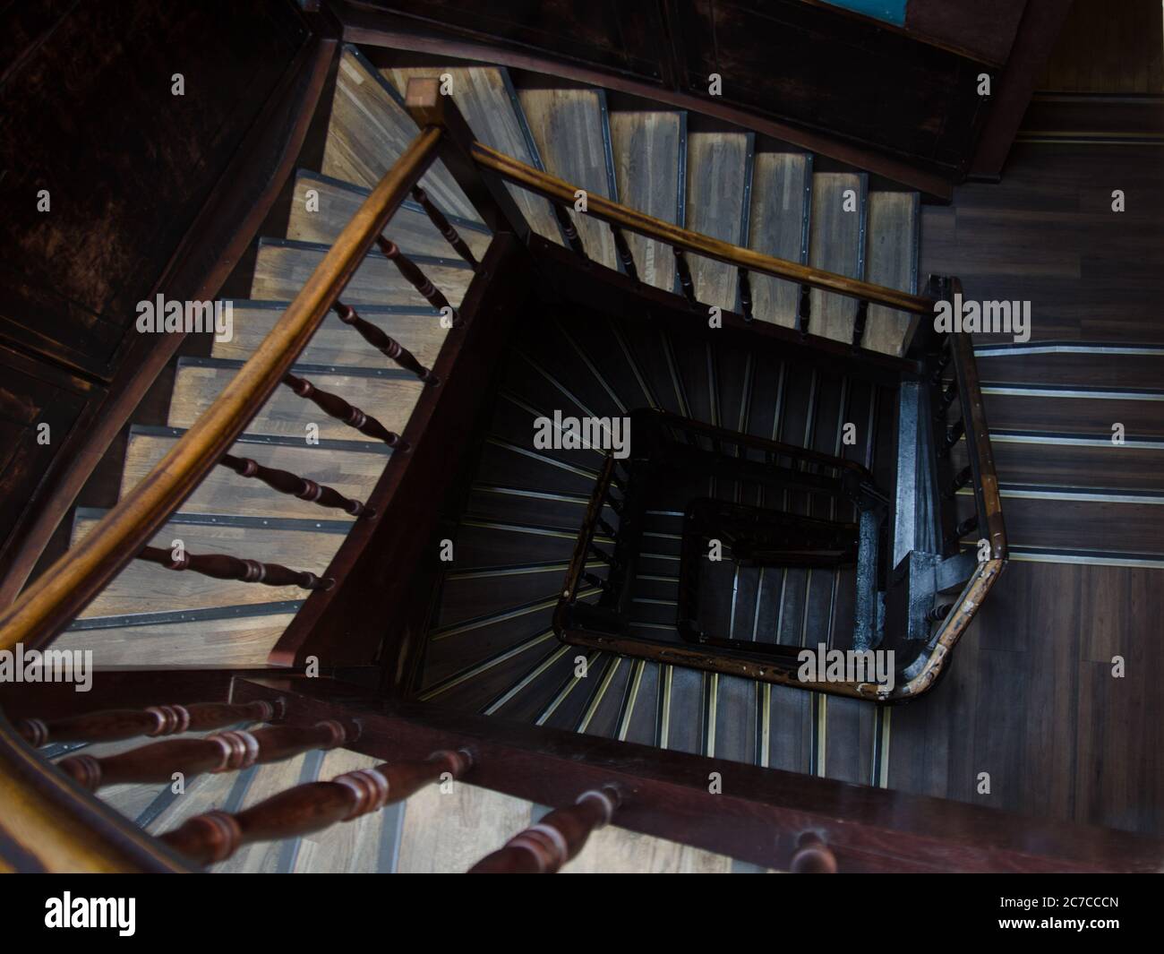 Ancient staircase of a multi-storey building. Directly above Stock ...