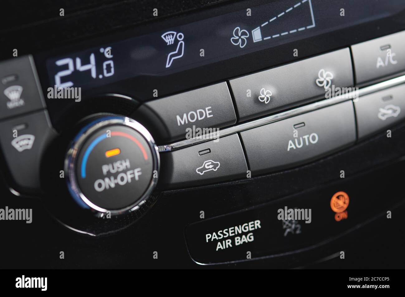 Car climate system with display and knob, button Stock Photo - Alamy
