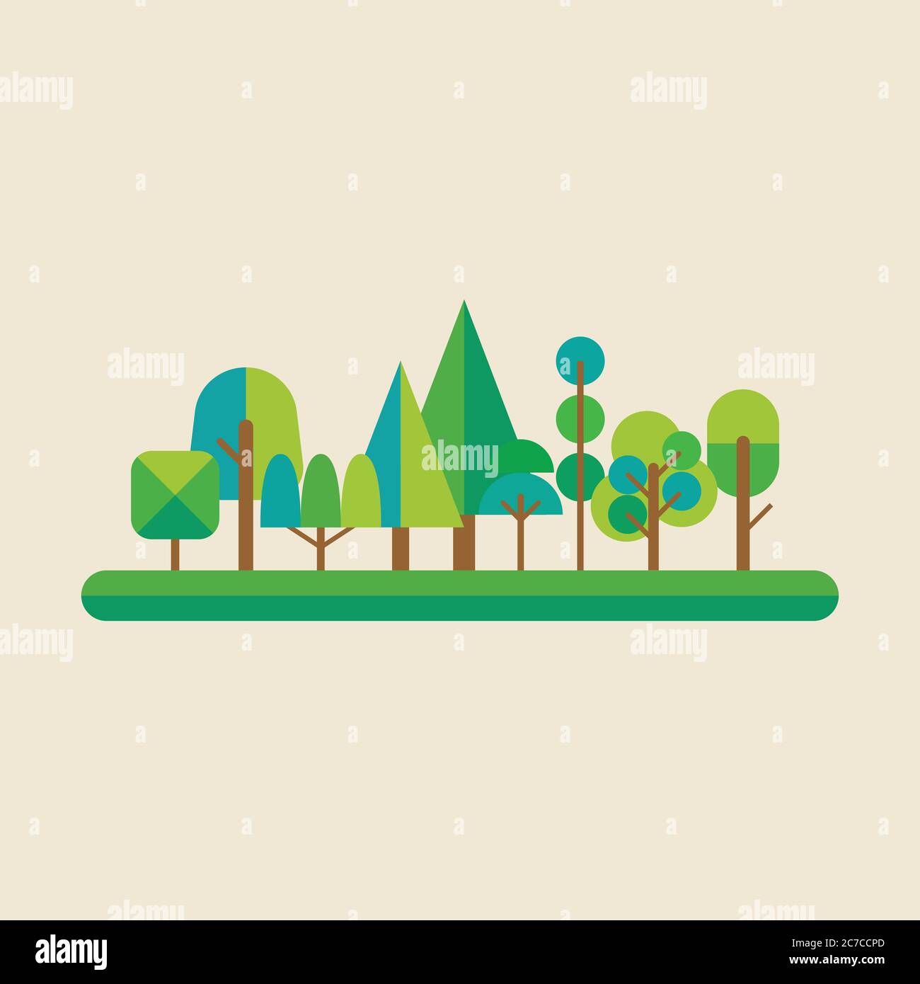 Landscape forest in spring Stock Vector Images - Alamy