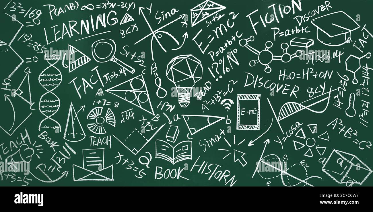 The science symbol formula on the blackboard Stock Photo - Alamy