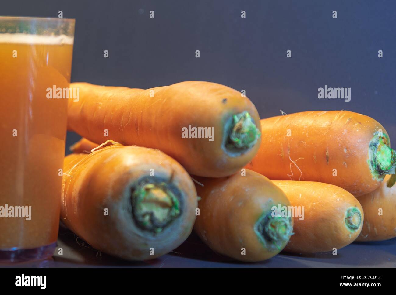 Carrot juice (Daucus carota). Vegetable for salads. Vegetable used in ...