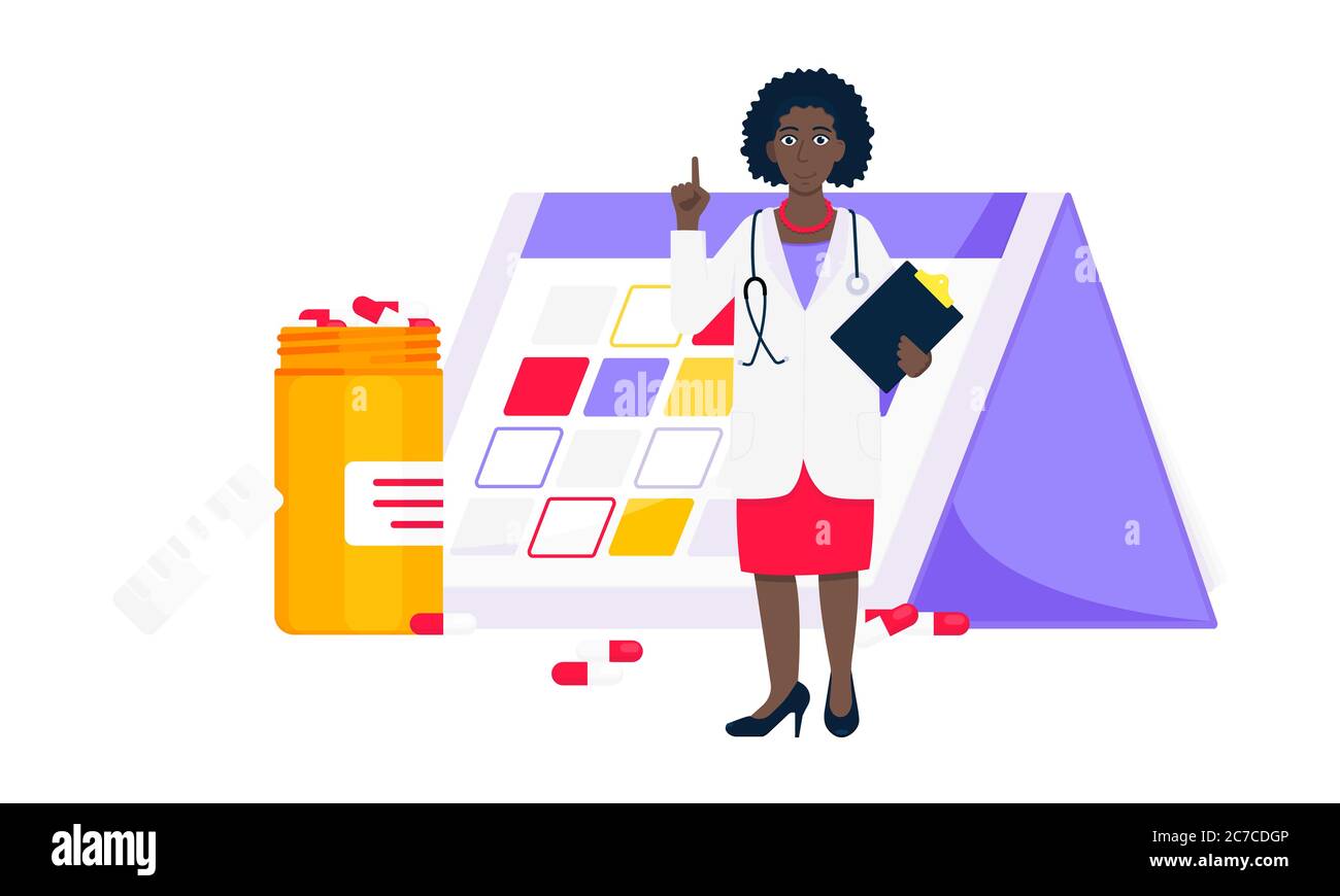 Medicine schedule or medical reminder planner flat style design vector ...