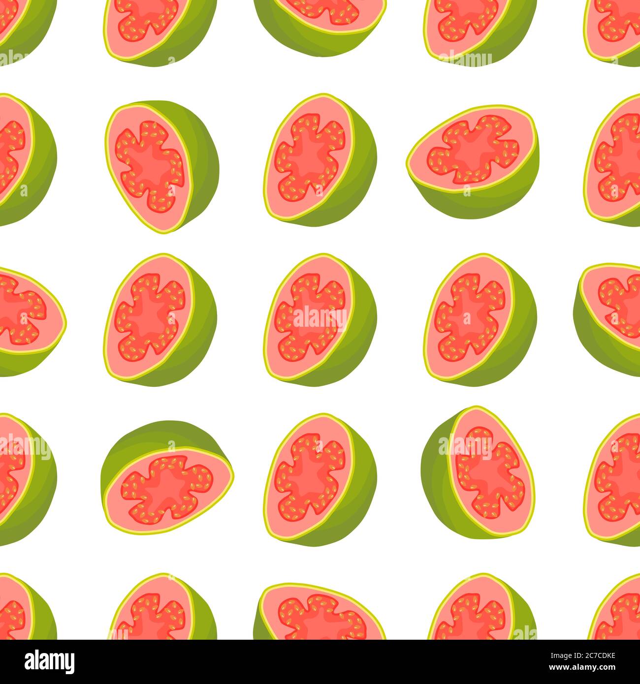 Illustration on theme big colored seamless guava, bright fruit pattern ...