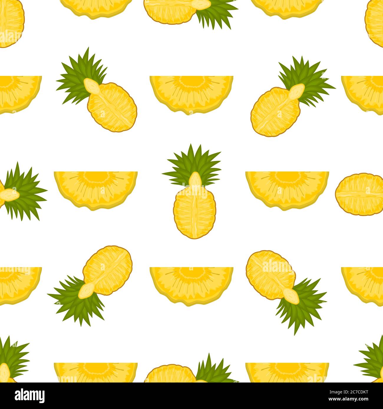 Illustration on theme big colored seamless pineapple, bright fruit ...
