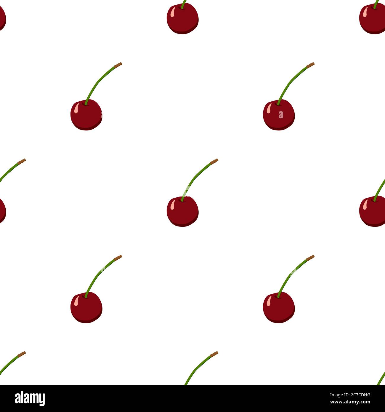 Illustration on theme big colored seamless cherry, bright berry pattern ...