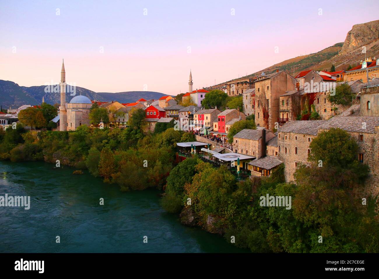 Sunset in Mostar Stock Photo - Alamy
