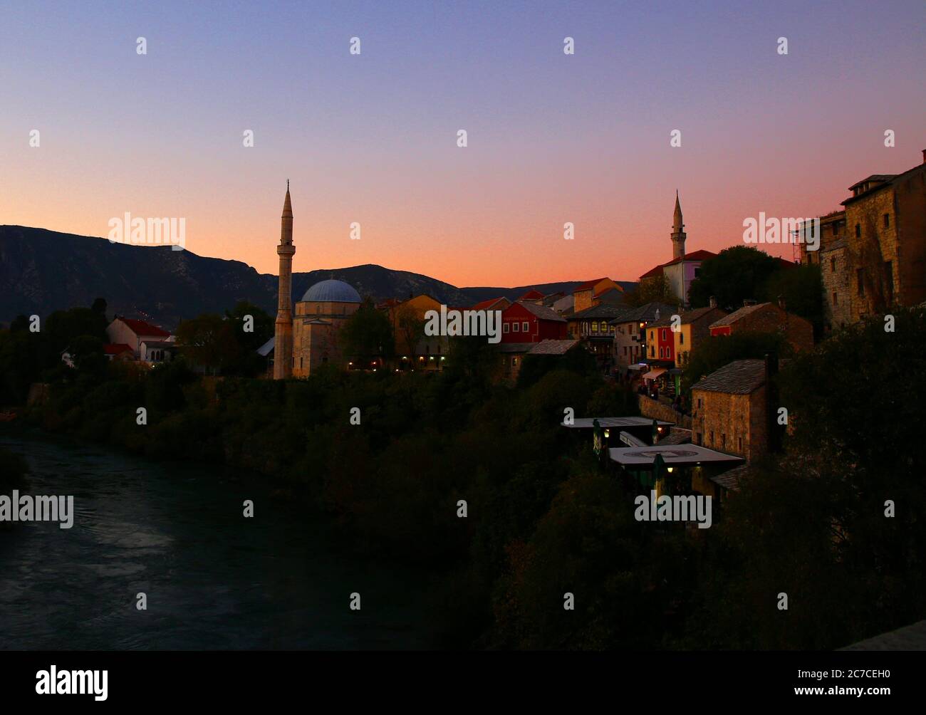 Sunset in Mostar Stock Photo - Alamy