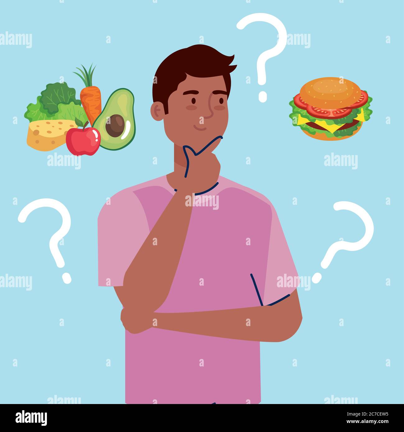 man thinking what to eat vector design Stock Vector Image & Art - Alamy