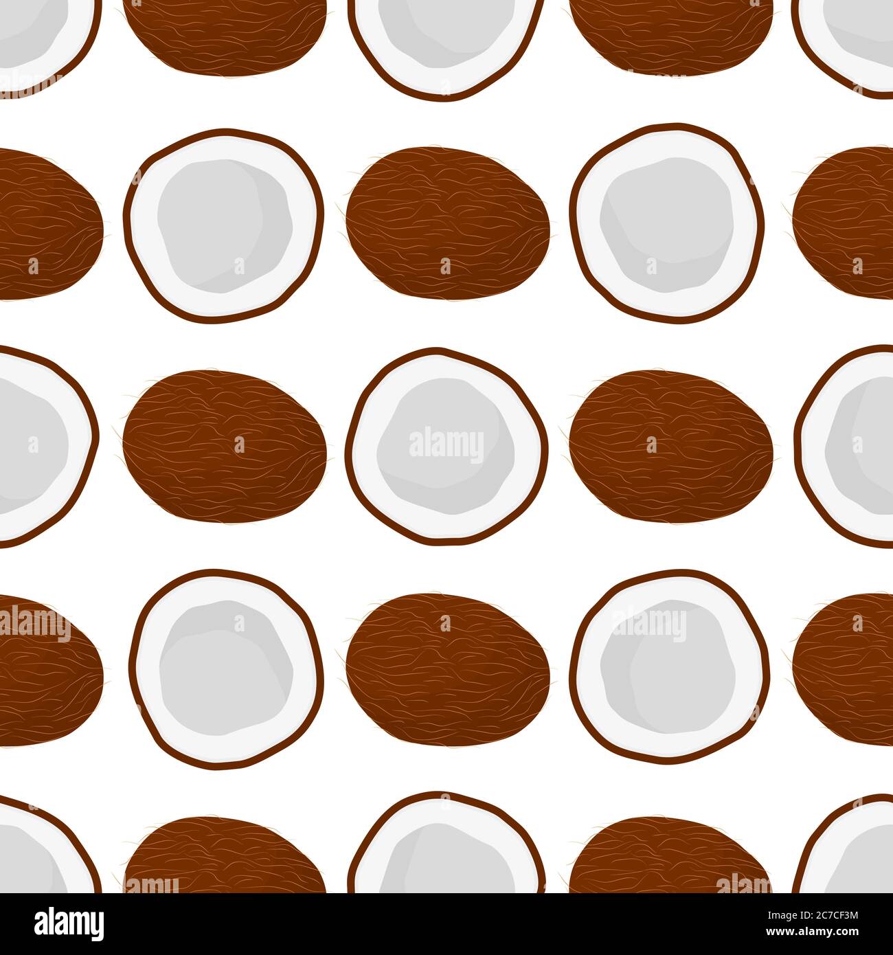 Illustration on theme big colored seamless coconut, bright fruit ...