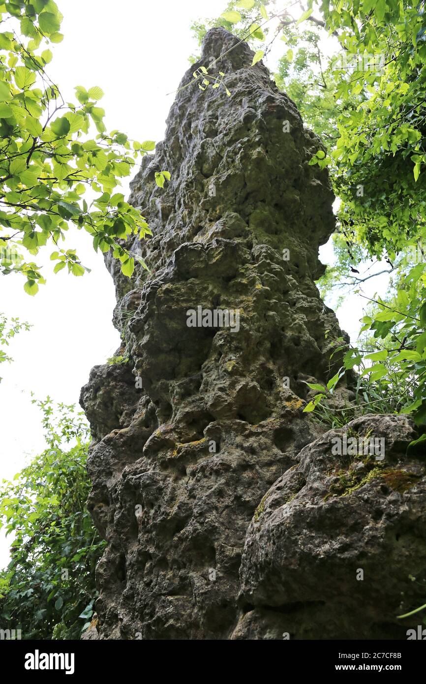 Natural rock stack known as Chimney Rock, Ware, Devon, England, Great ...