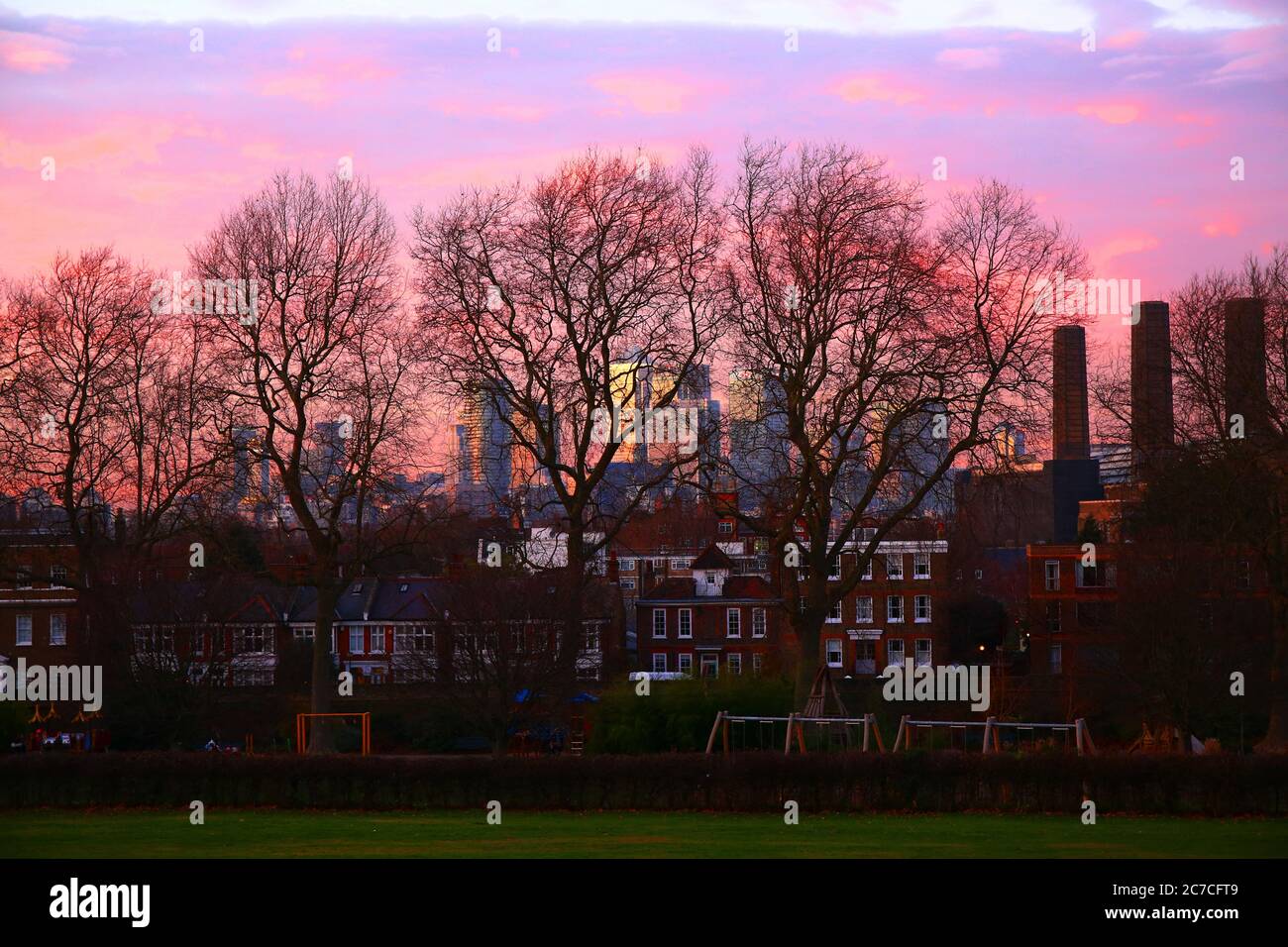View from Greenwich at sunset Stock Photo - Alamy
