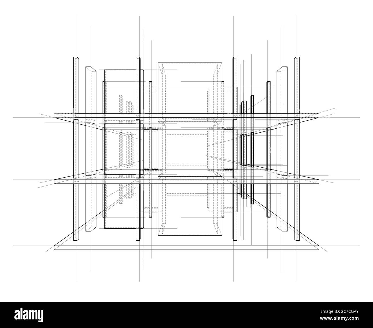 Drawing of a house under construction Stock Photo - Alamy