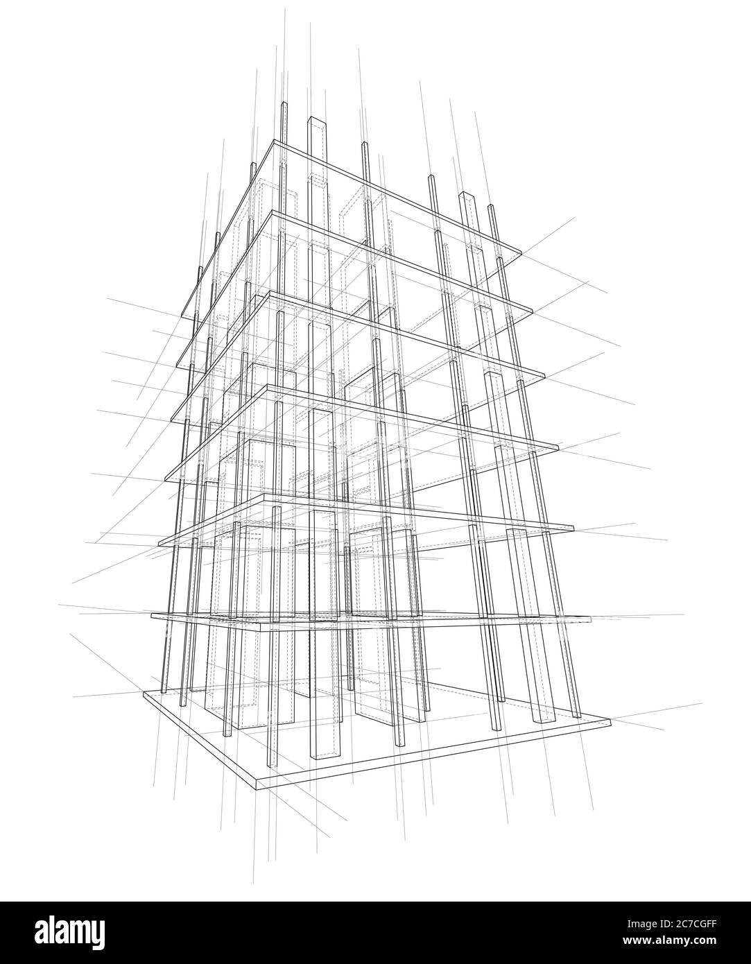 Drawing of a house under construction Stock Photo - Alamy
