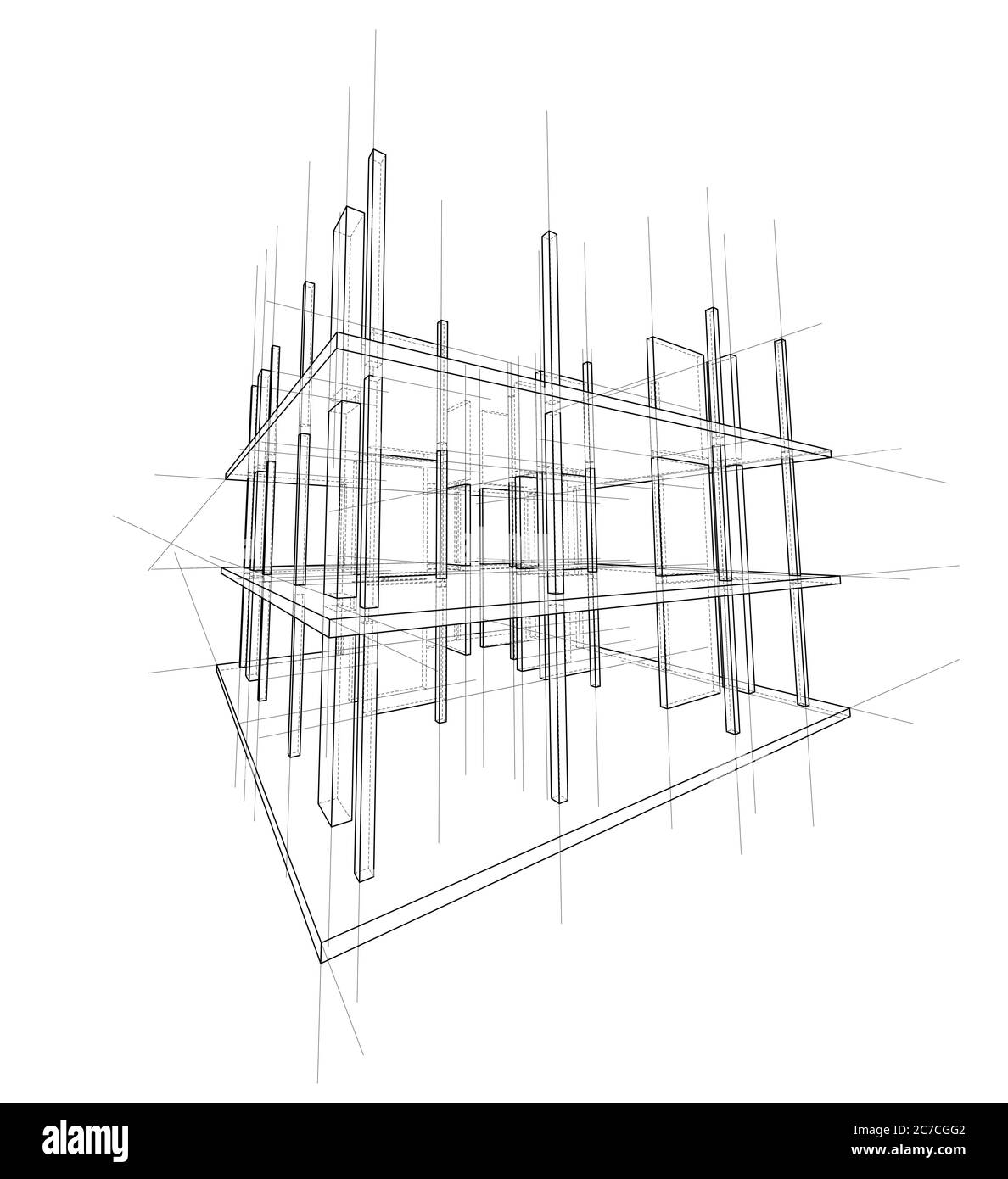 Drawing of a house under construction Stock Photo - Alamy