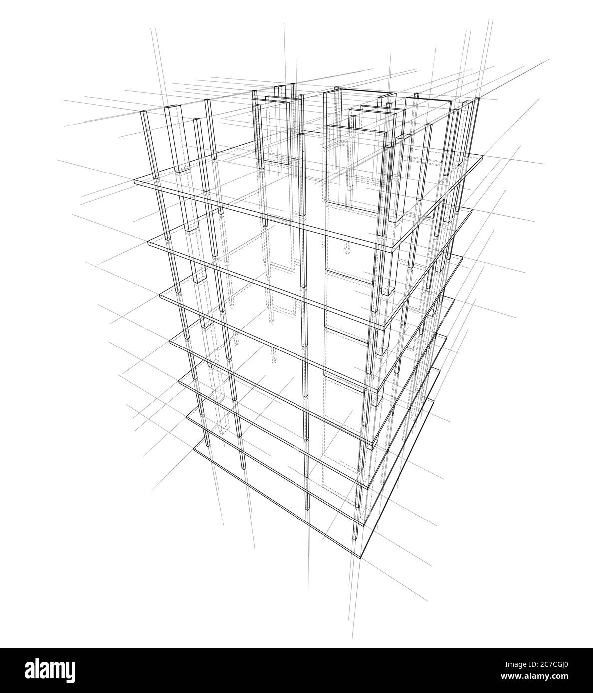 Drawing of a house under construction Stock Photo - Alamy