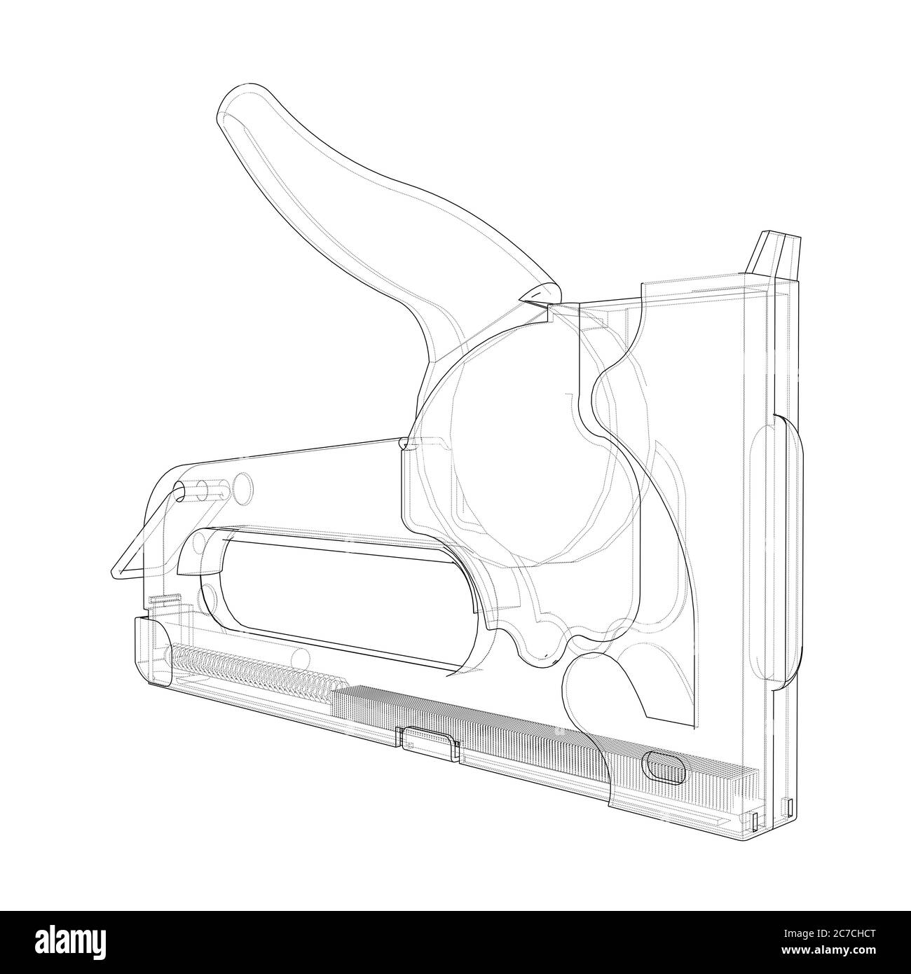 Outline construction stapler Stock Photo - Alamy