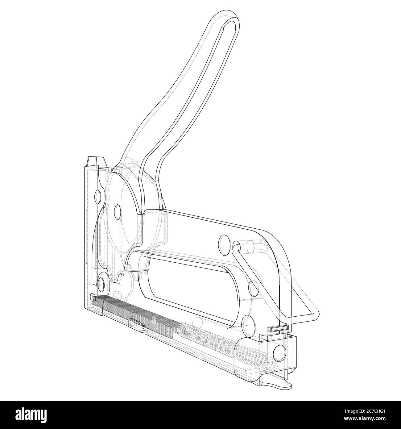 Outline construction stapler Stock Photo - Alamy