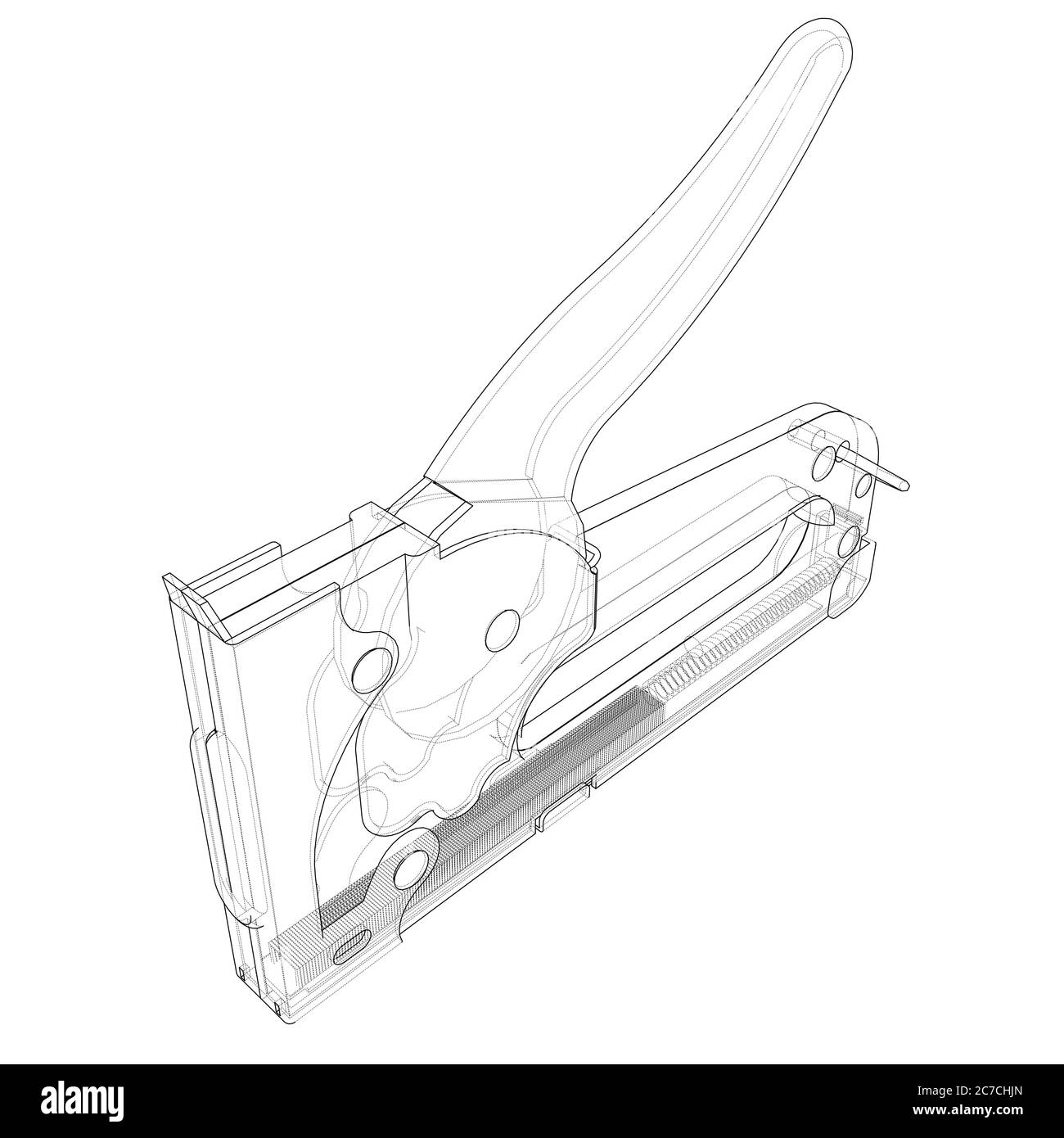Outline construction stapler Stock Photo - Alamy