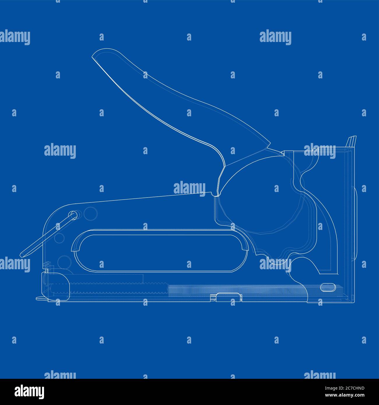 Outline construction stapler Stock Photo - Alamy