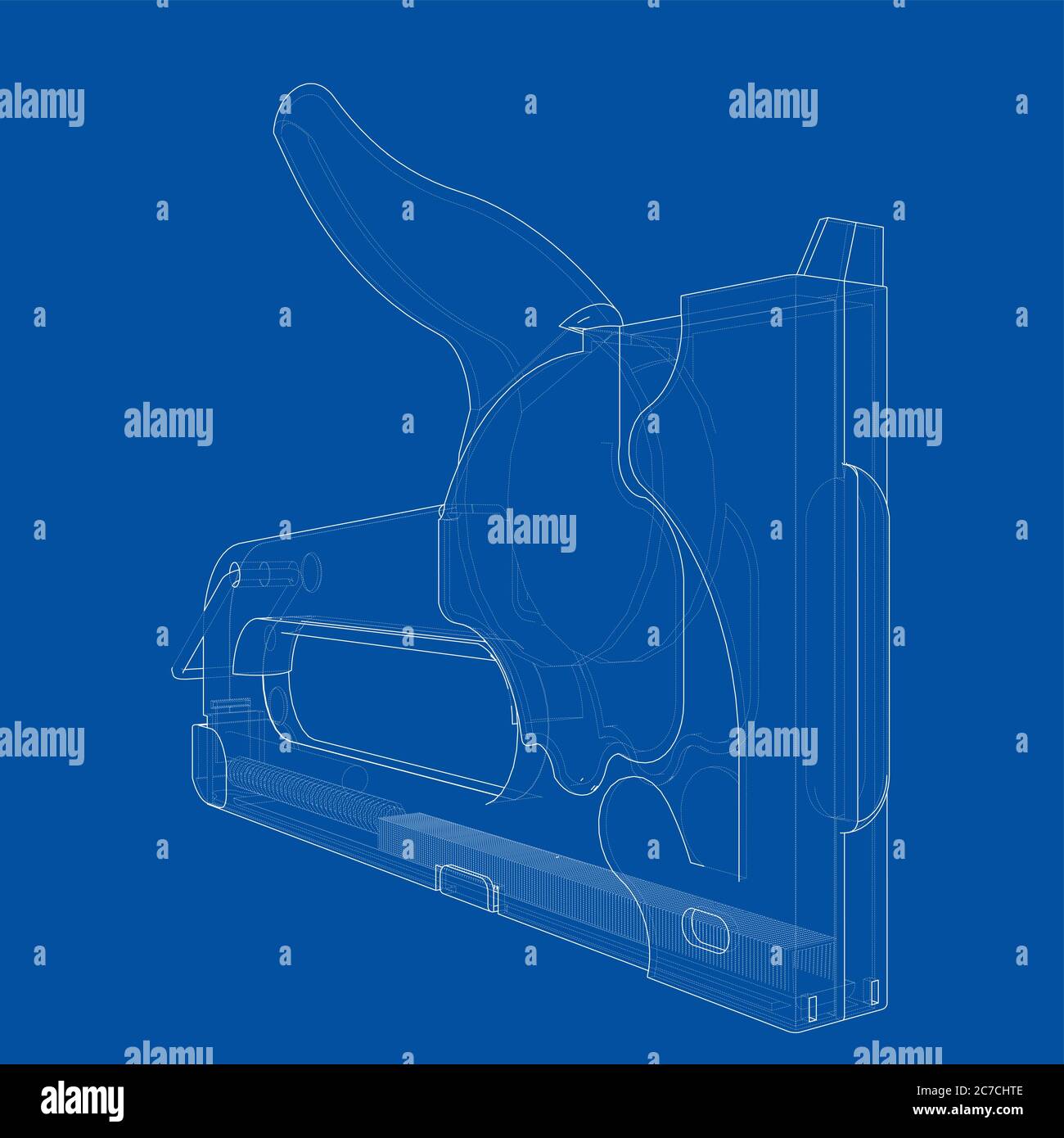 Outline construction stapler Stock Photo - Alamy