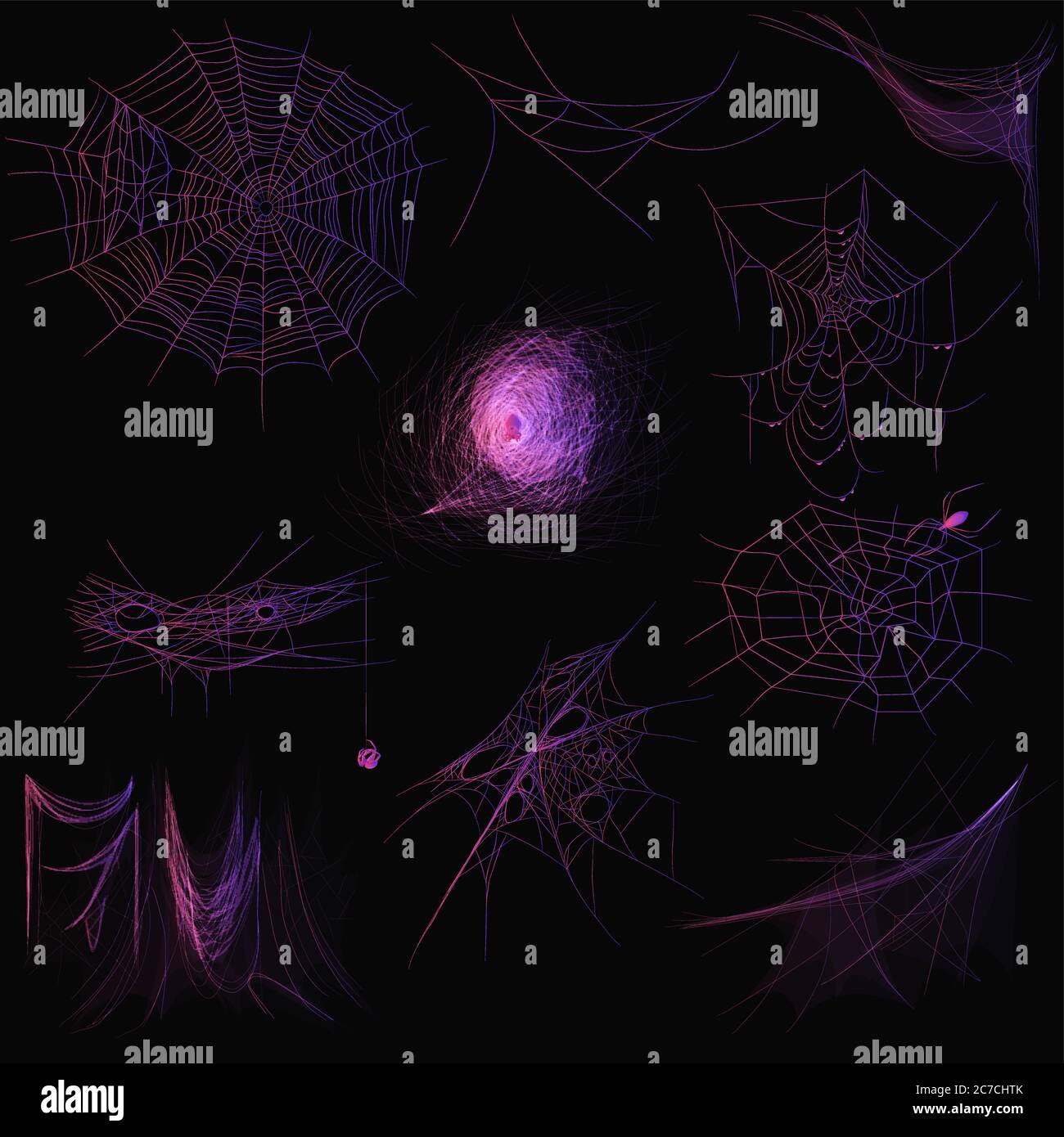 Abstract halloween shine colorful neon spiderwev cobweb vector ...