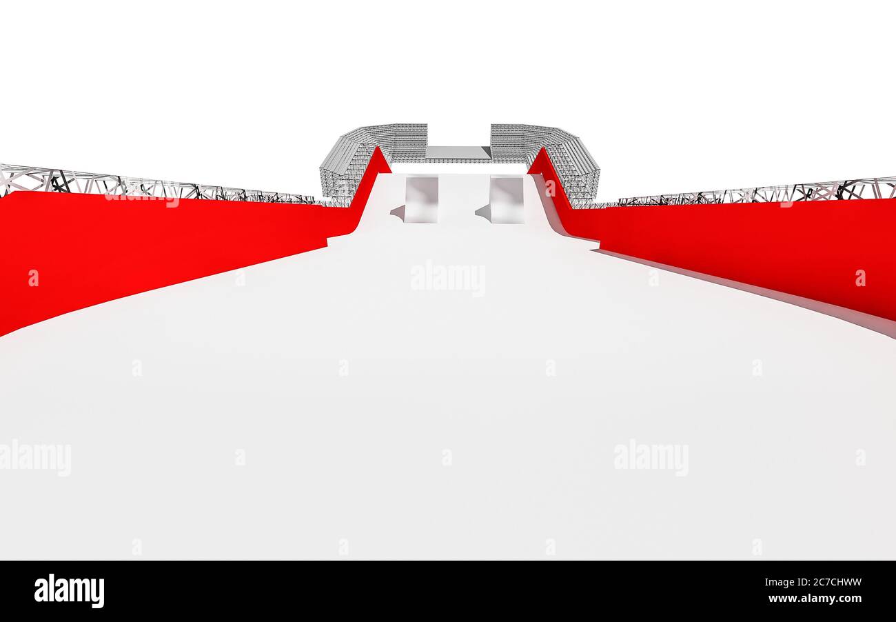 3d illustration of a Snowboard and freestyle Ramp Stock Photo - Alamy