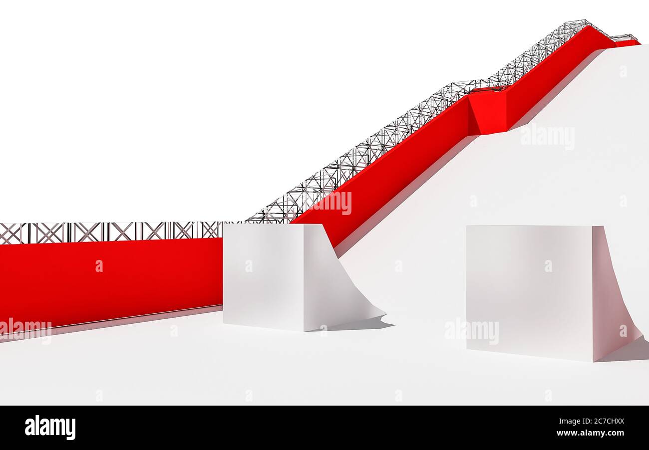 3d illustration of a Snowboard and freestyle Ramp Stock Photo - Alamy