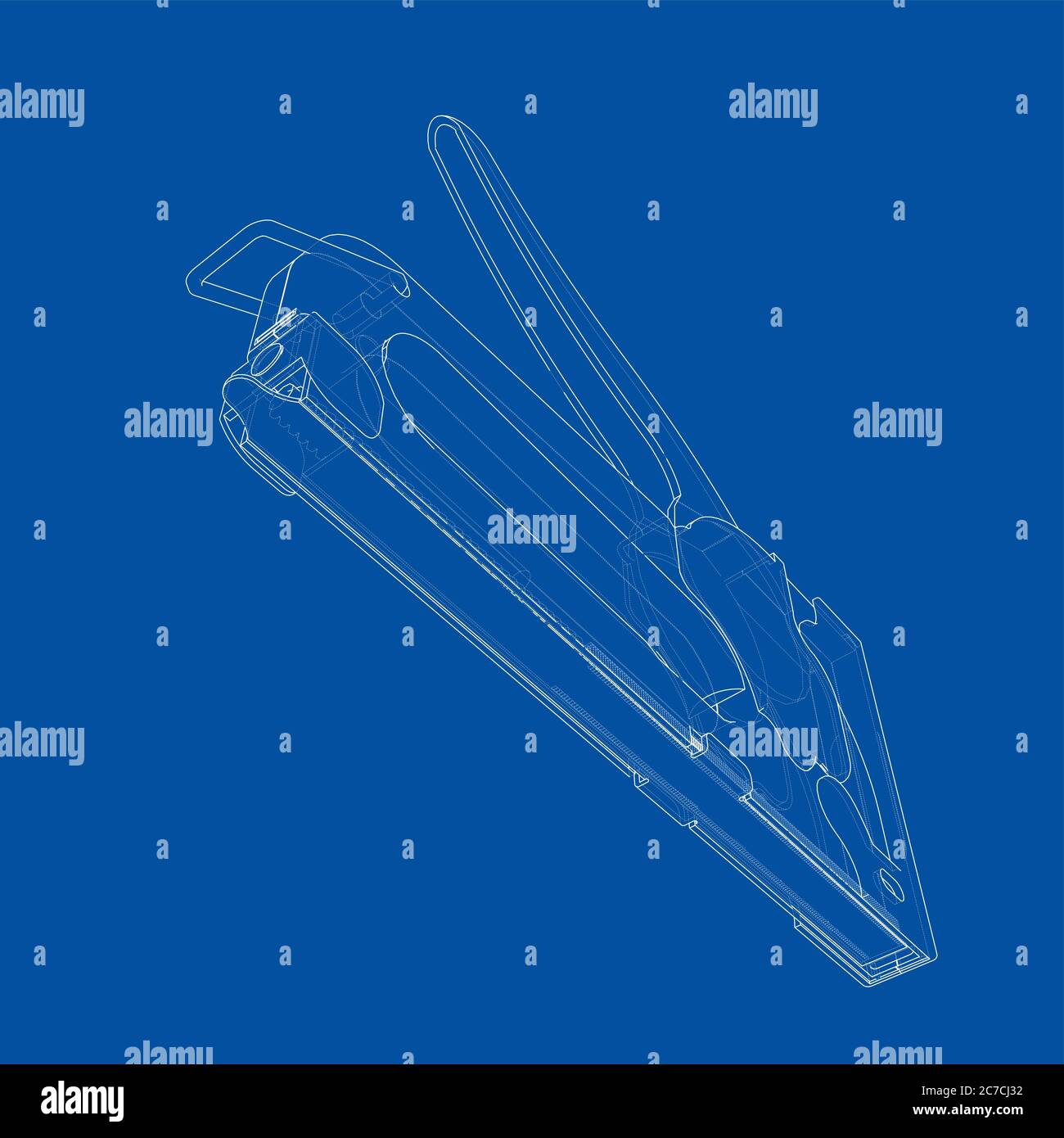 Outline construction stapler Stock Photo - Alamy