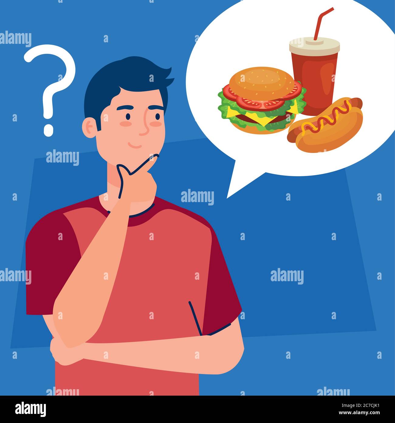 man thinking in junk food vector design Stock Vector Image & Art - Alamy