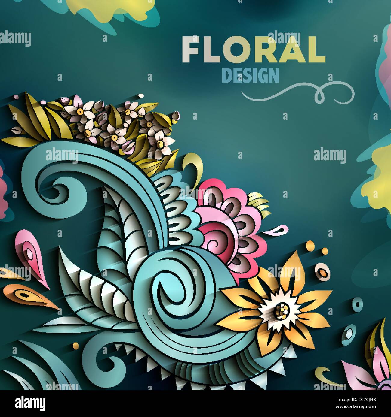 Vector modern volumetric floral illustration Stock Vector Image & Art ...