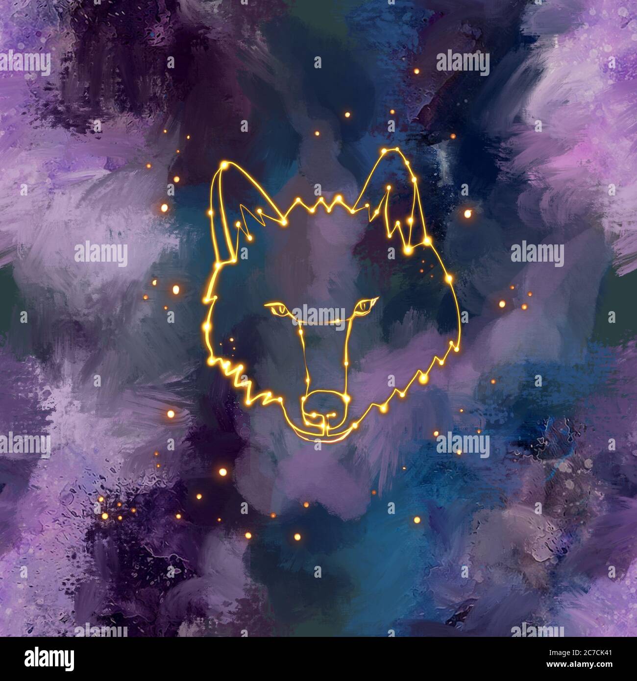 fox head constellation Stock Photo - Alamy