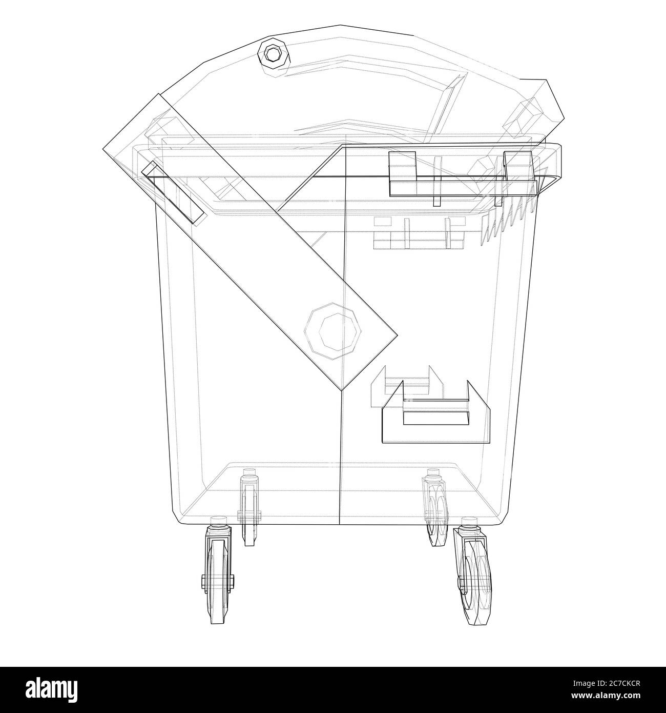 Outline Dumpster or dustbin Stock Photo - Alamy