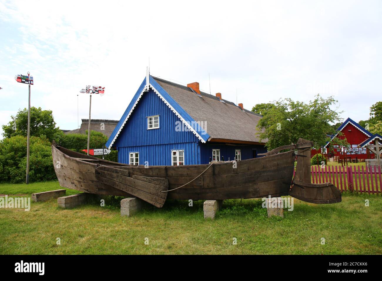 Colorful rural house in Lithuania Stock Photo - Alamy
