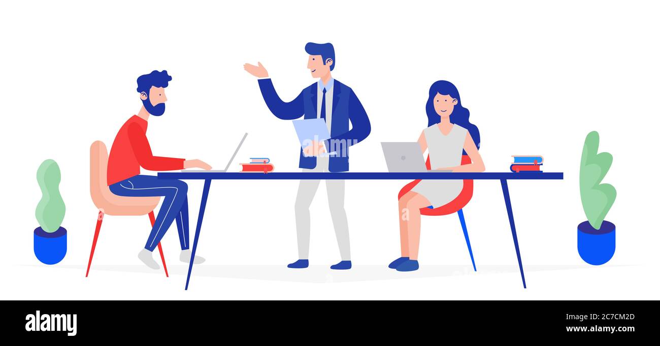 Office employee thinking team Stock Vector Images - Alamy