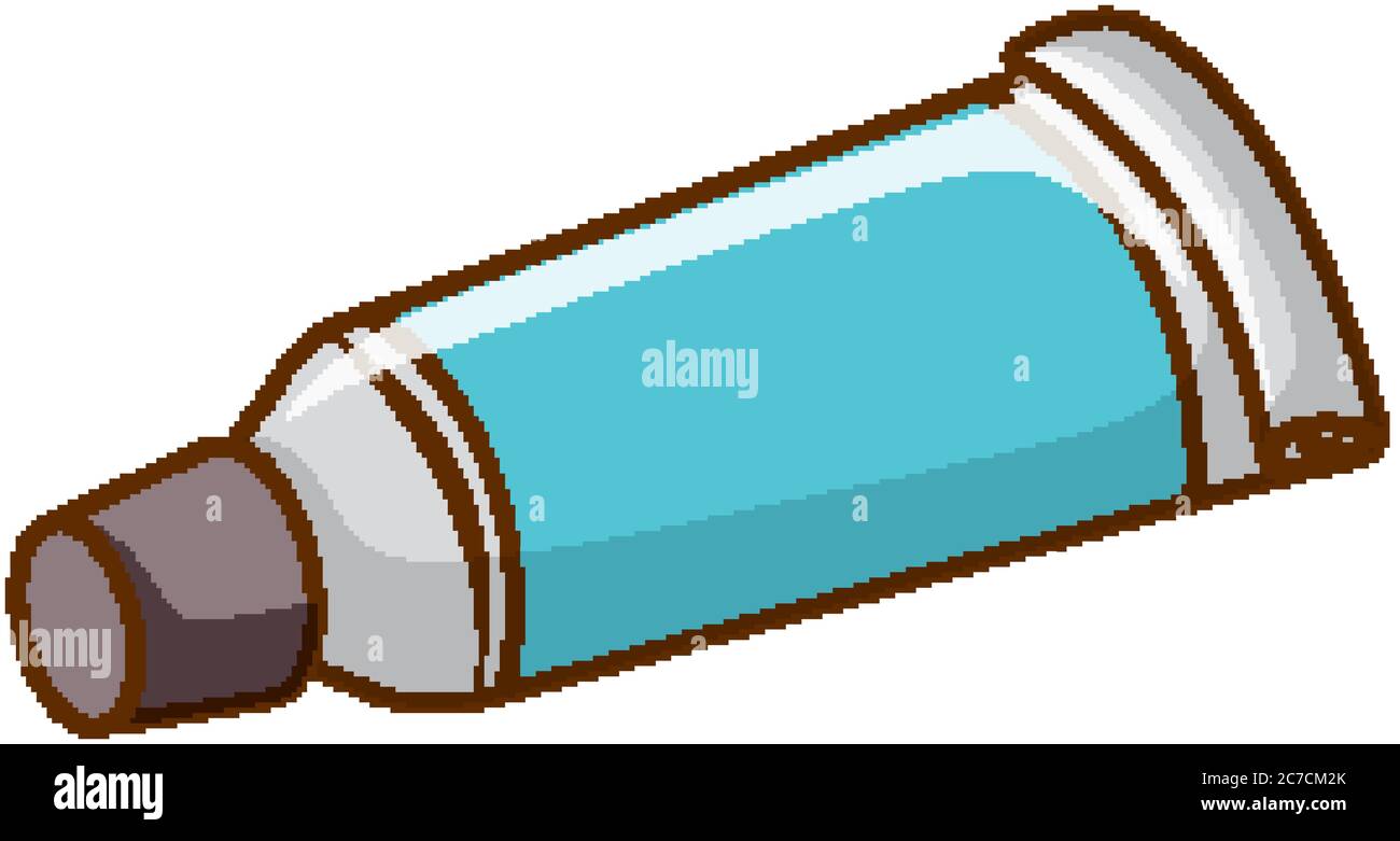 Blue watercolor in tube on white background illustration Stock Vector ...