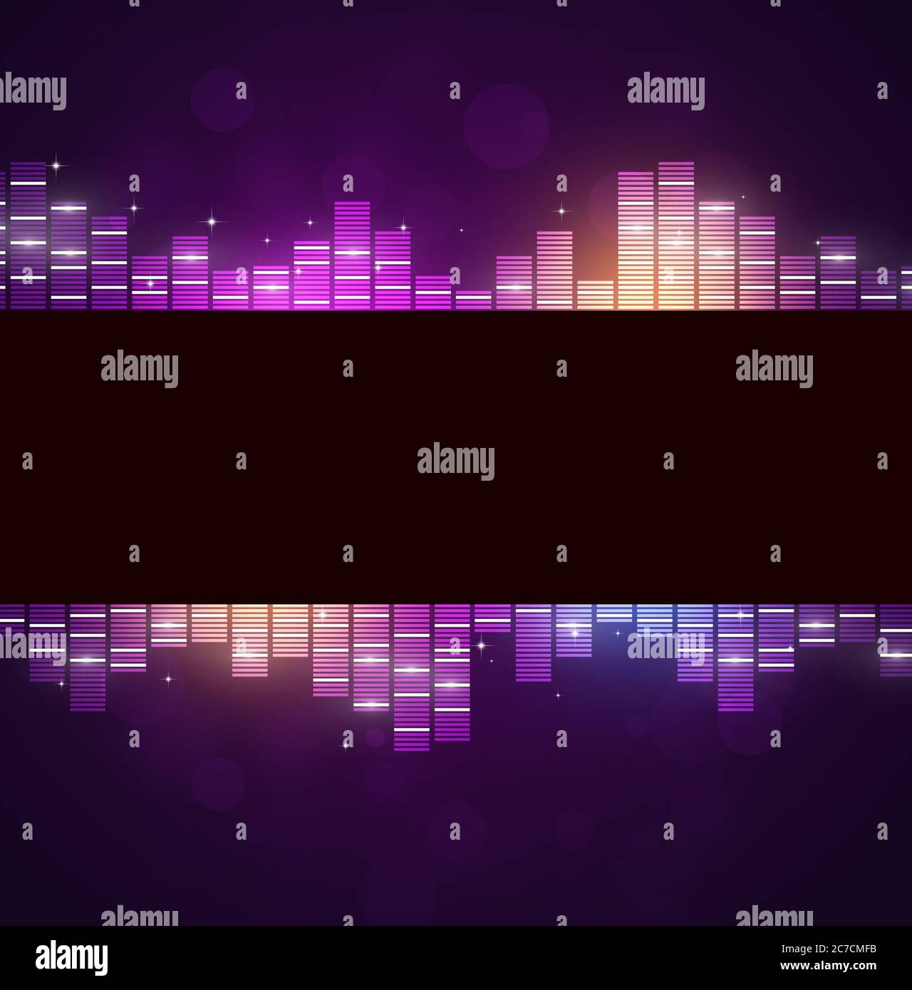 retro neon music disco background with equalizer and stars Stock Photo ...