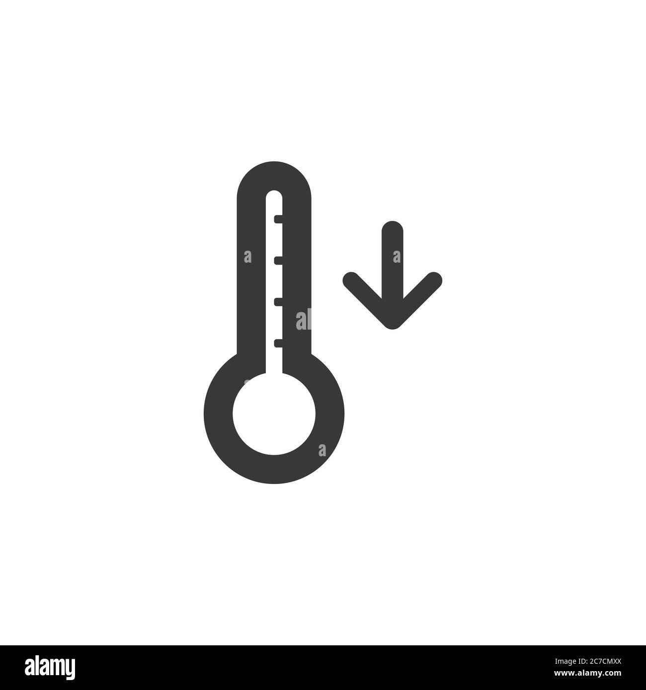 Thermometer. Fall temperature. Isolated icon. Weather glyph vector ...