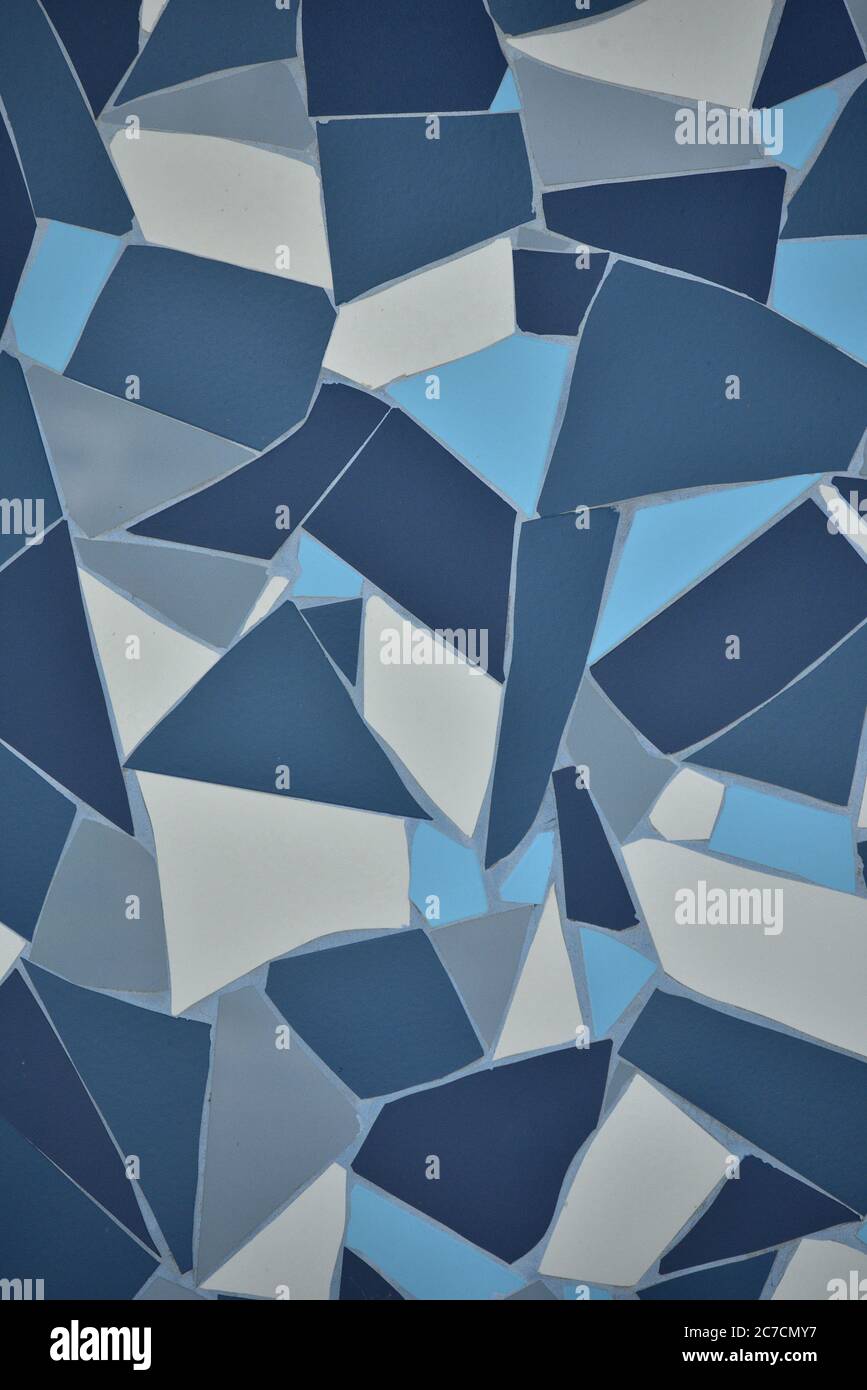 Rock stone blue painted symetry decor tile with cracks wall background ...