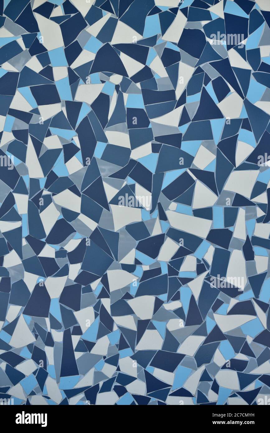 Rock stone blue painted symetry decor tile with cracks wall background ...