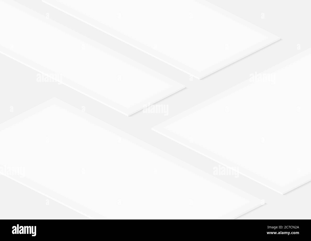 White vector isometric empty frames template for inserting any UI ...