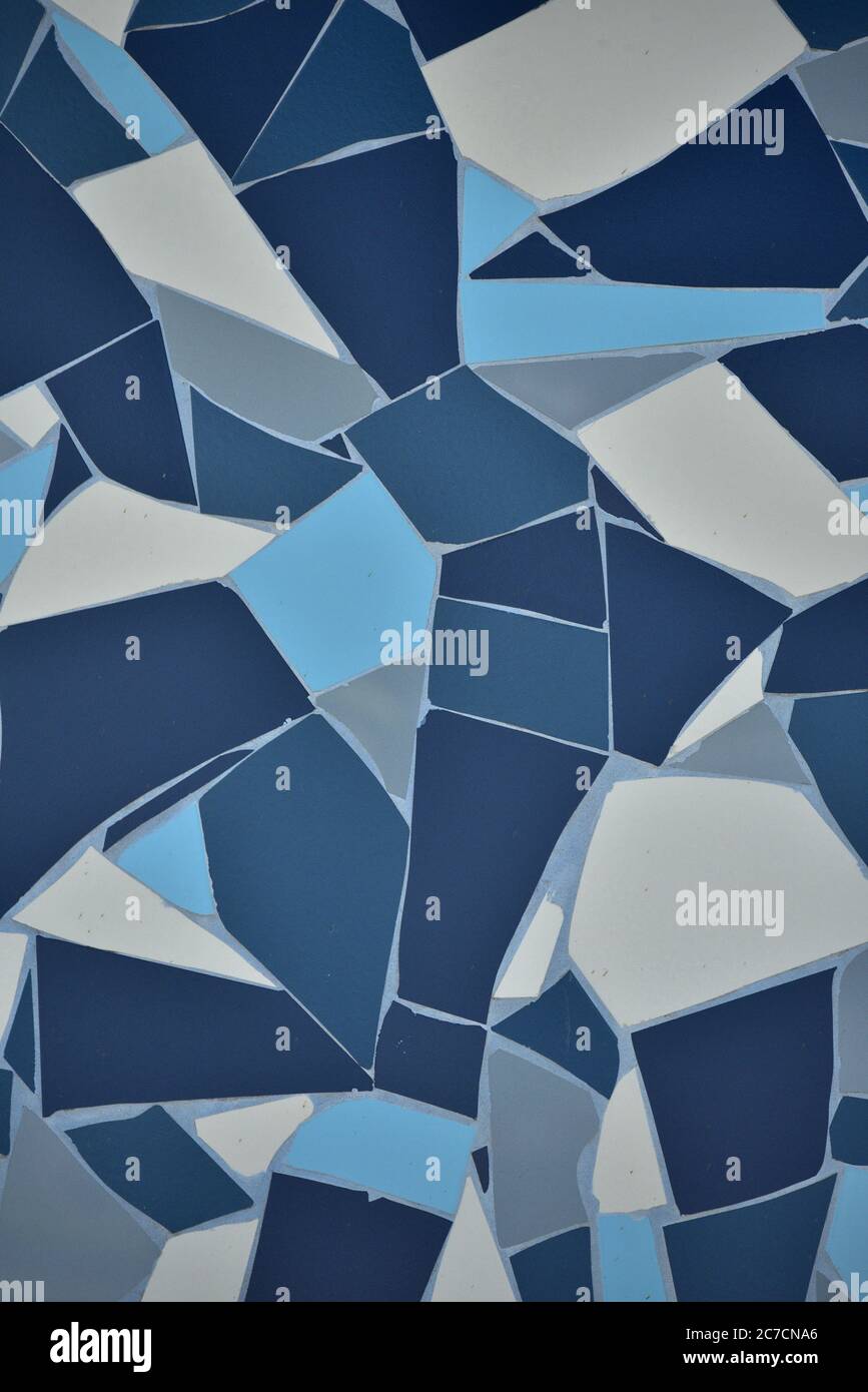 Rock stone blue painted symetry decor tile with cracks wall background ...