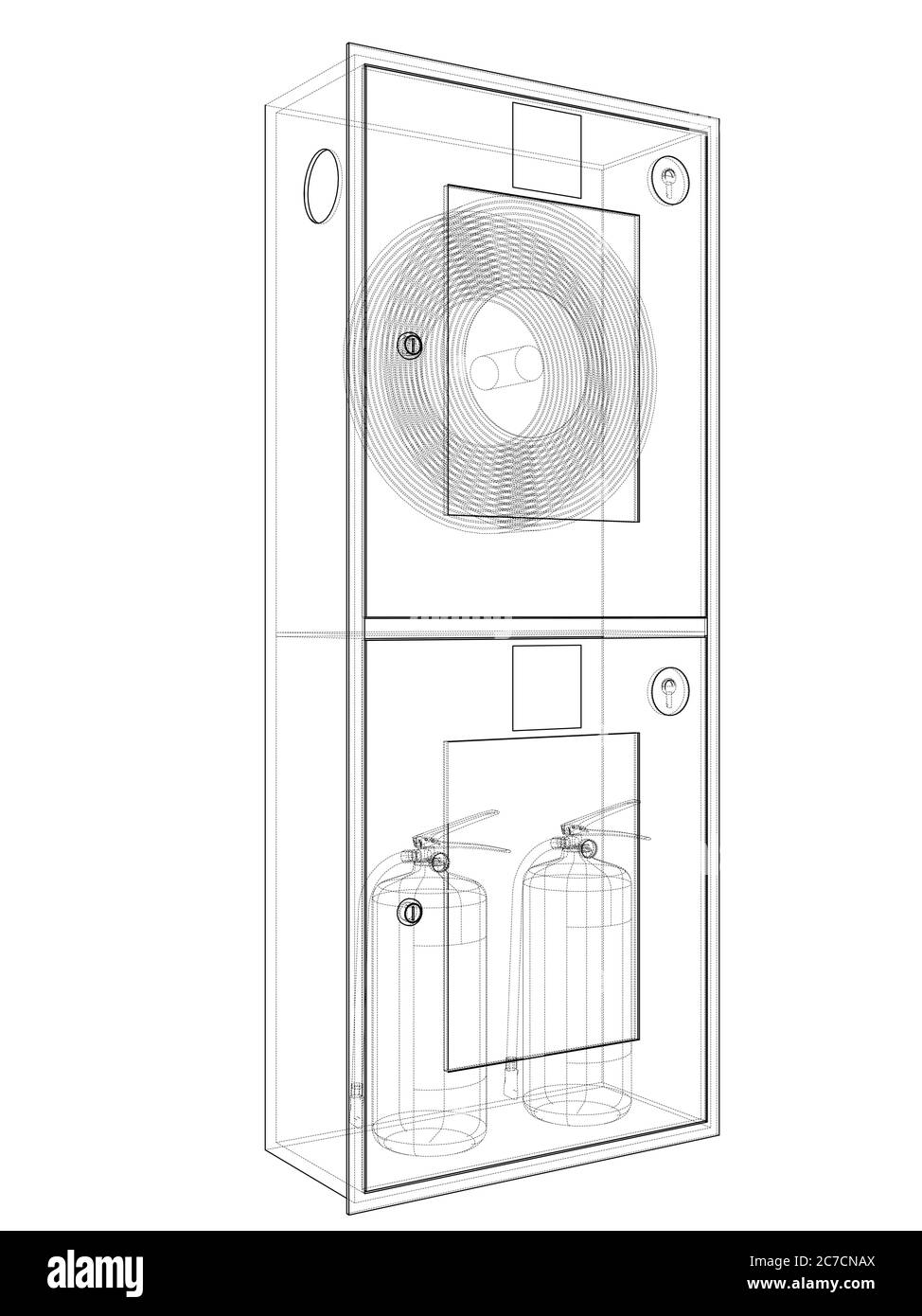 Firefighter tool in fire hose cabinet Stock Photo - Alamy