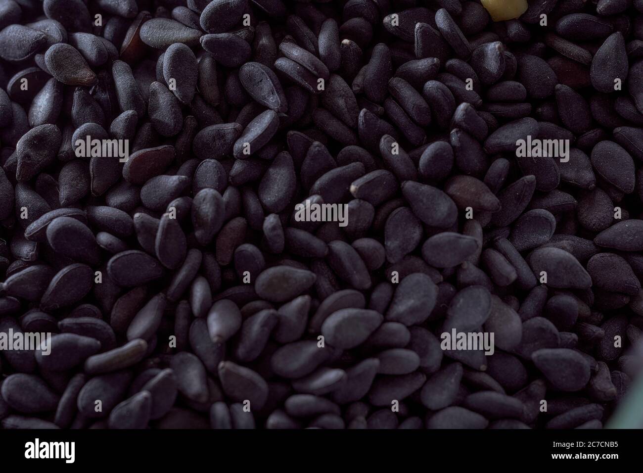 Black Sesame Seeds. Close-up. Top view. Macro effect photo Stock Photo ...