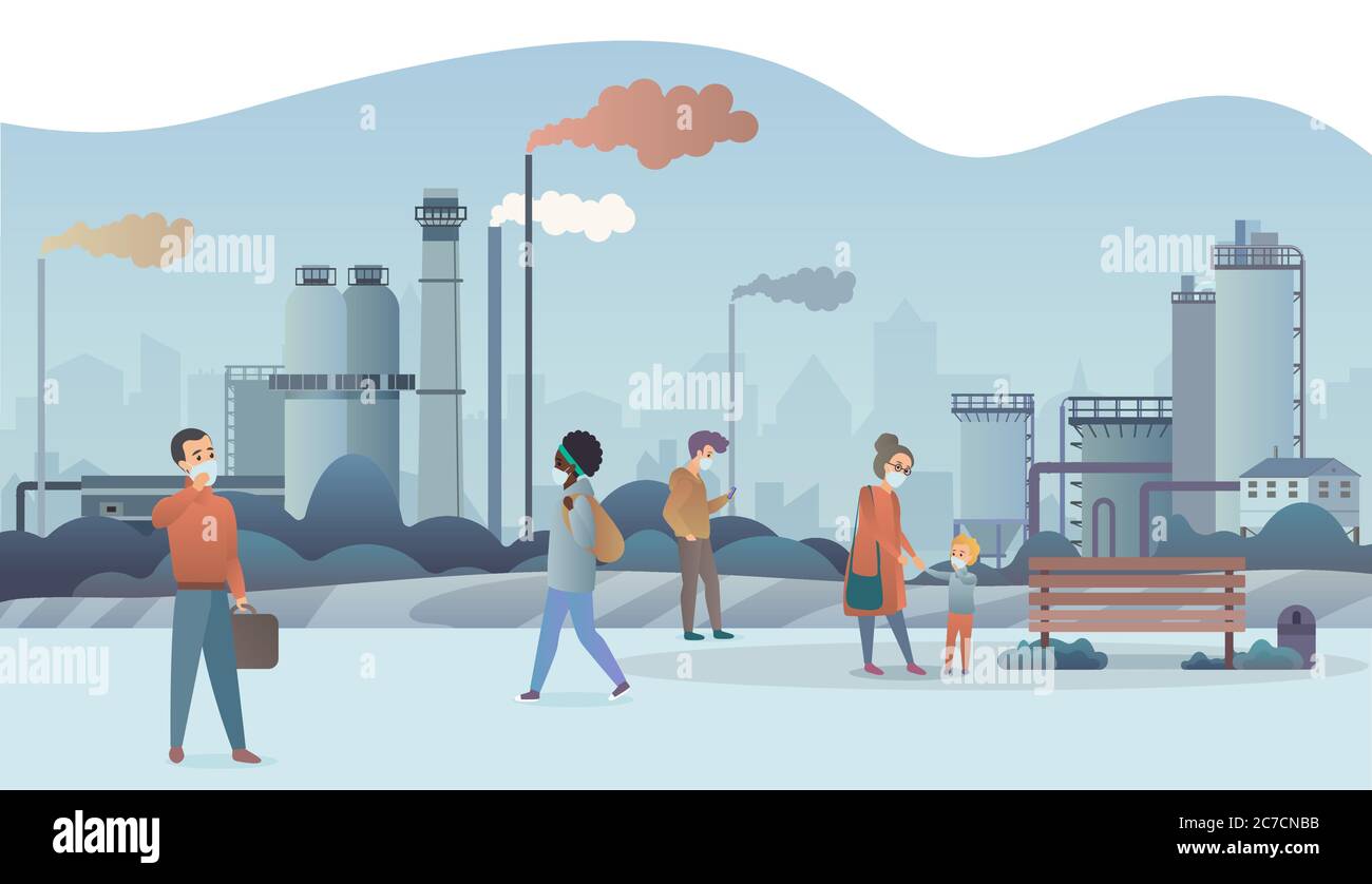 Group of people masks city Stock Vector Images - Alamy