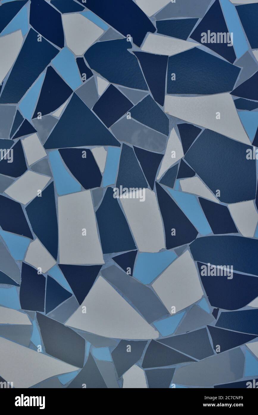 Rock stone blue painted symetry decor tile with cracks wall background ...