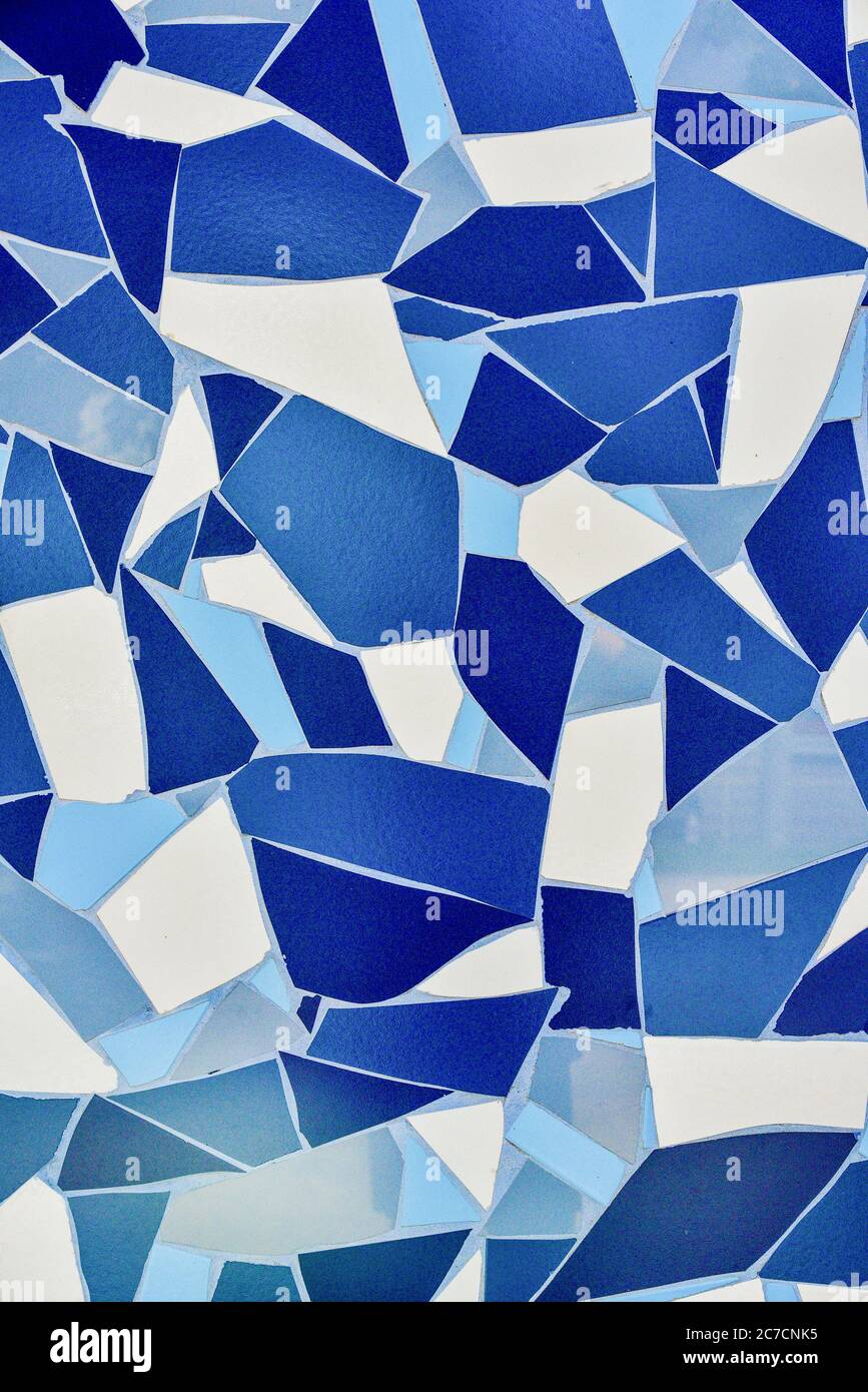 Rock stone blue painted symetry decor tile with cracks wall background ...