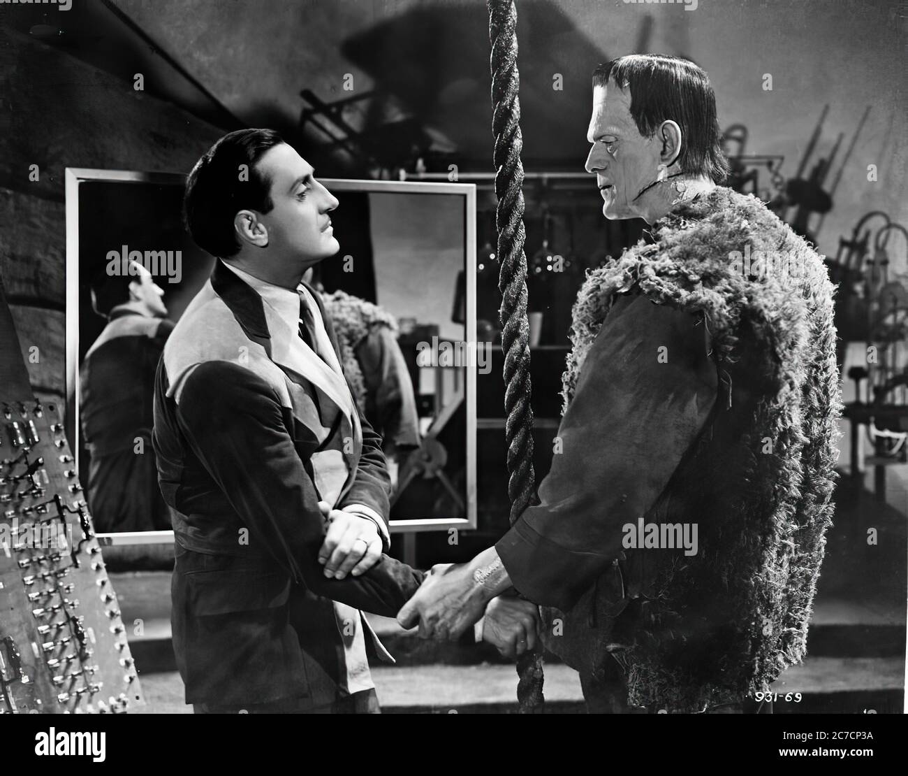 Basil Rathbone and Boris Karloff in the Son of Frankenstein ...