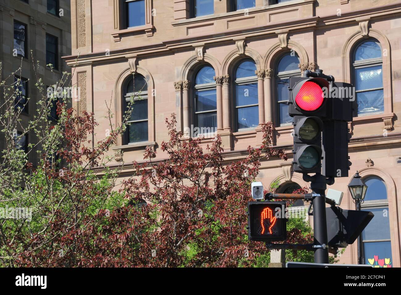 Halifax Nova Scotia building spring traffic light Stock Photo - Alamy